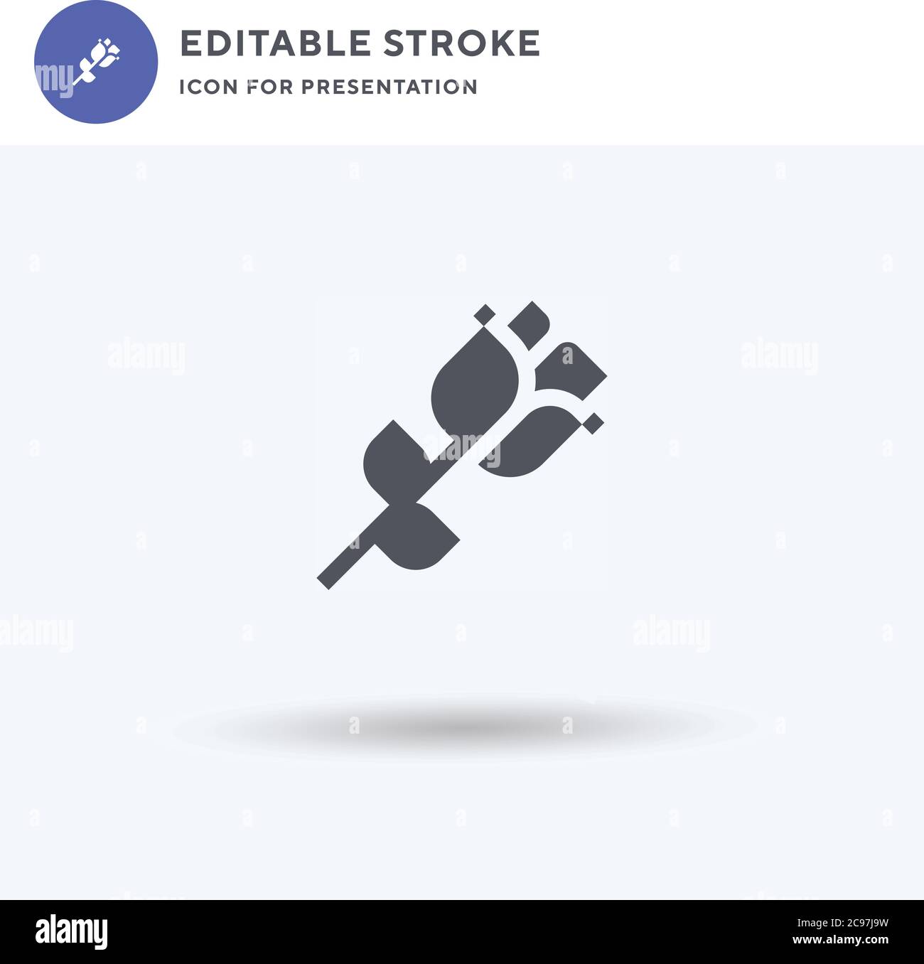 Rose icon vector, filled flat sign, solid pictogram isolated on white ...