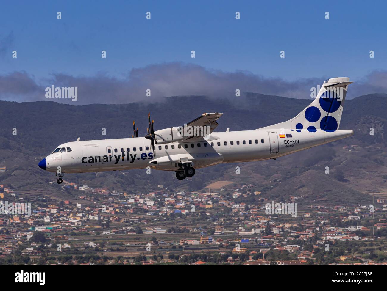 Los Rodeos, Tenerife/Canary islands; July 24 2020: Canaryfly ATR-72-500 ...