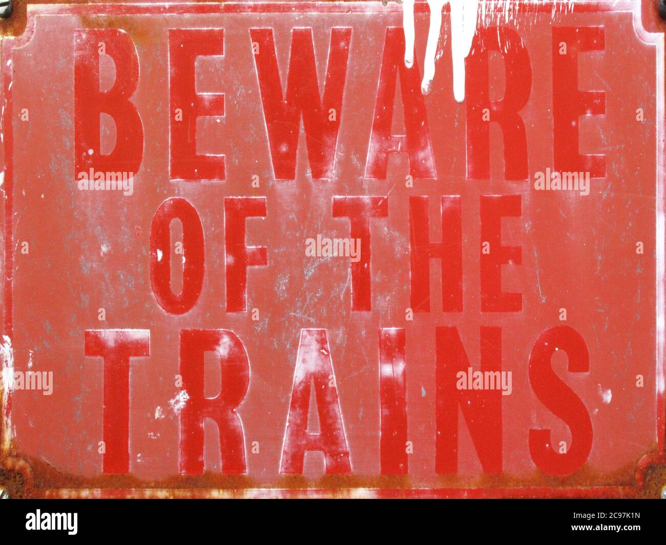 Beware Of Trains Old Sign High Resolution Stock Photography and Images ...