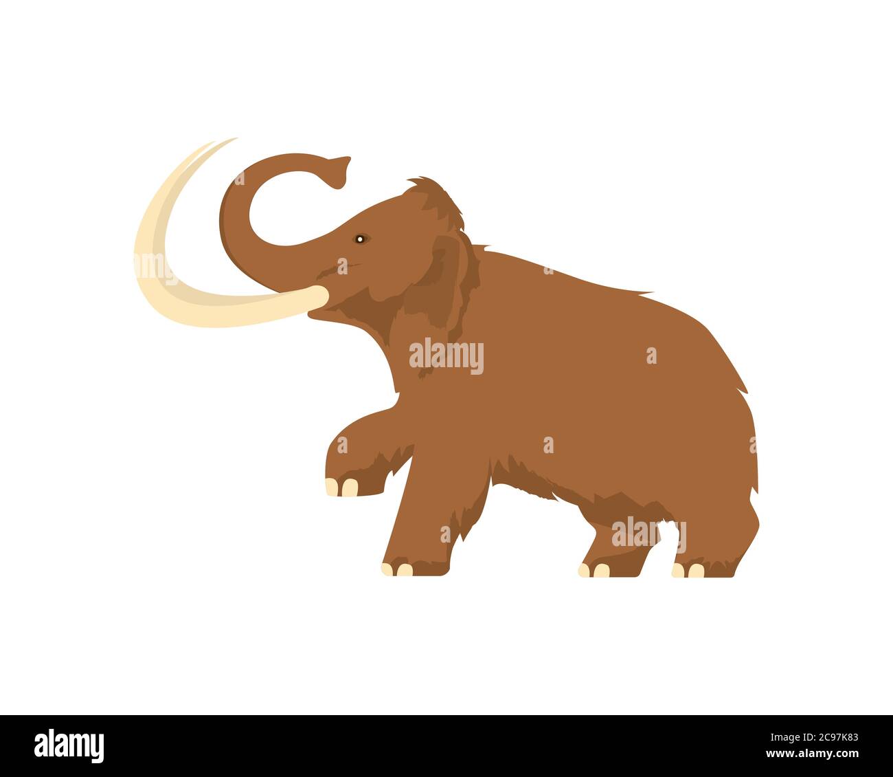 Aggressively Standing Mammoth Illustration Vector Stock Vector Image ...