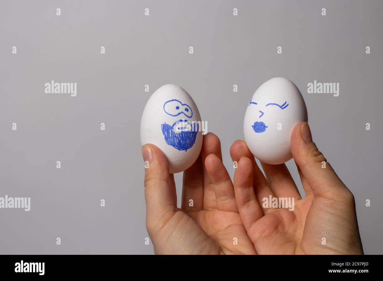 Funny chicken eggs. Smiley eggs with faces, funny faces. Eggs with ...