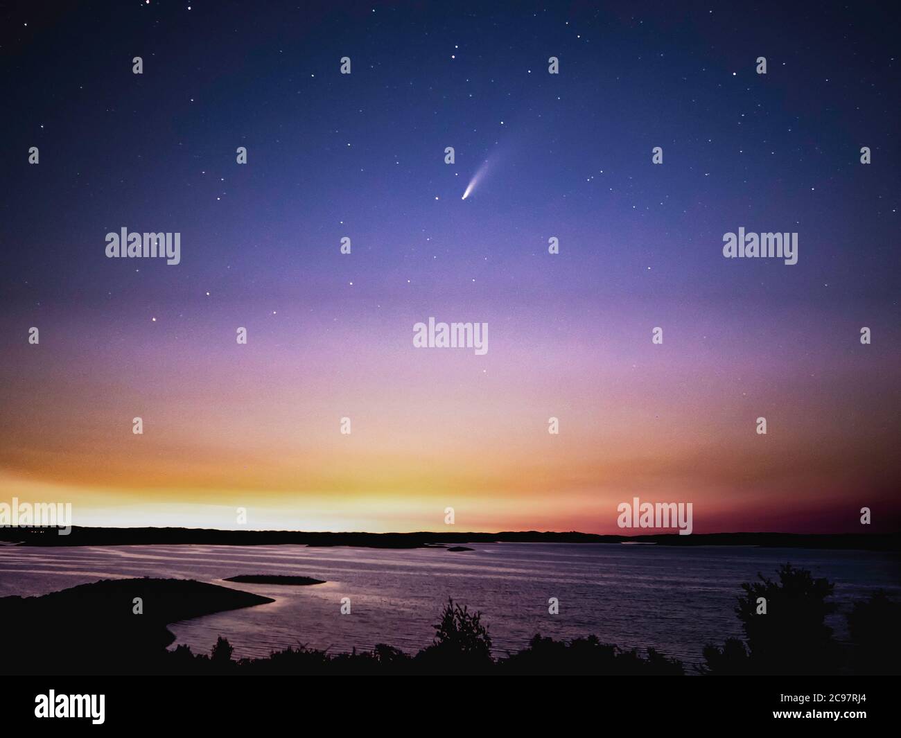 2020 Comet Neowise at dawn sky Stock Photo - Alamy