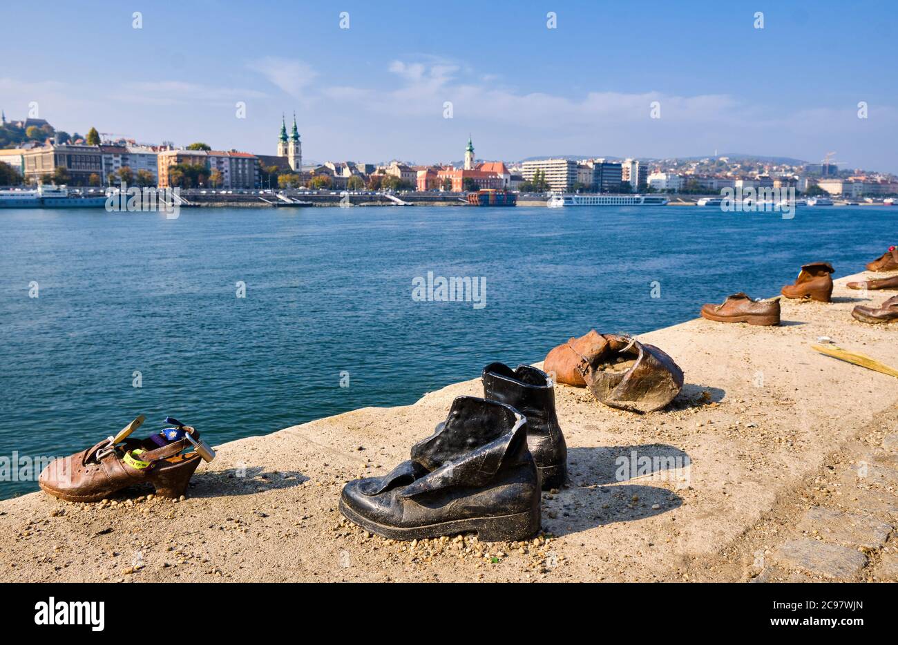 Budapest / Hungary - October 20, 2018: The Shoes on the Danube Bank ...