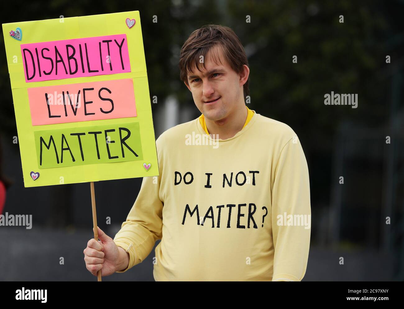 Darragh Burns outside the Dail sitting at the Convention centre in ...