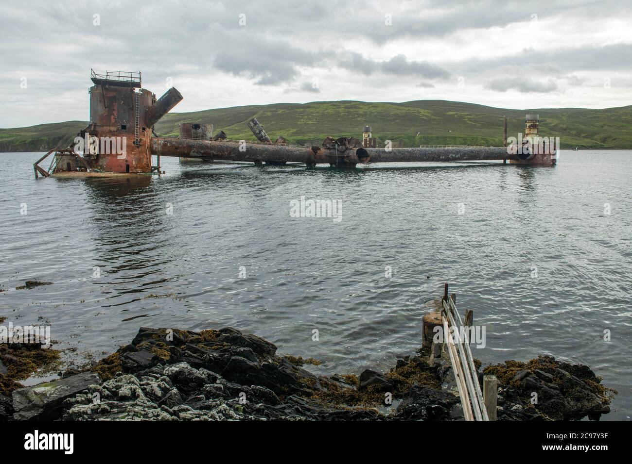 The Buchan Alpha decommissioned oil platform that when being dismantled ...