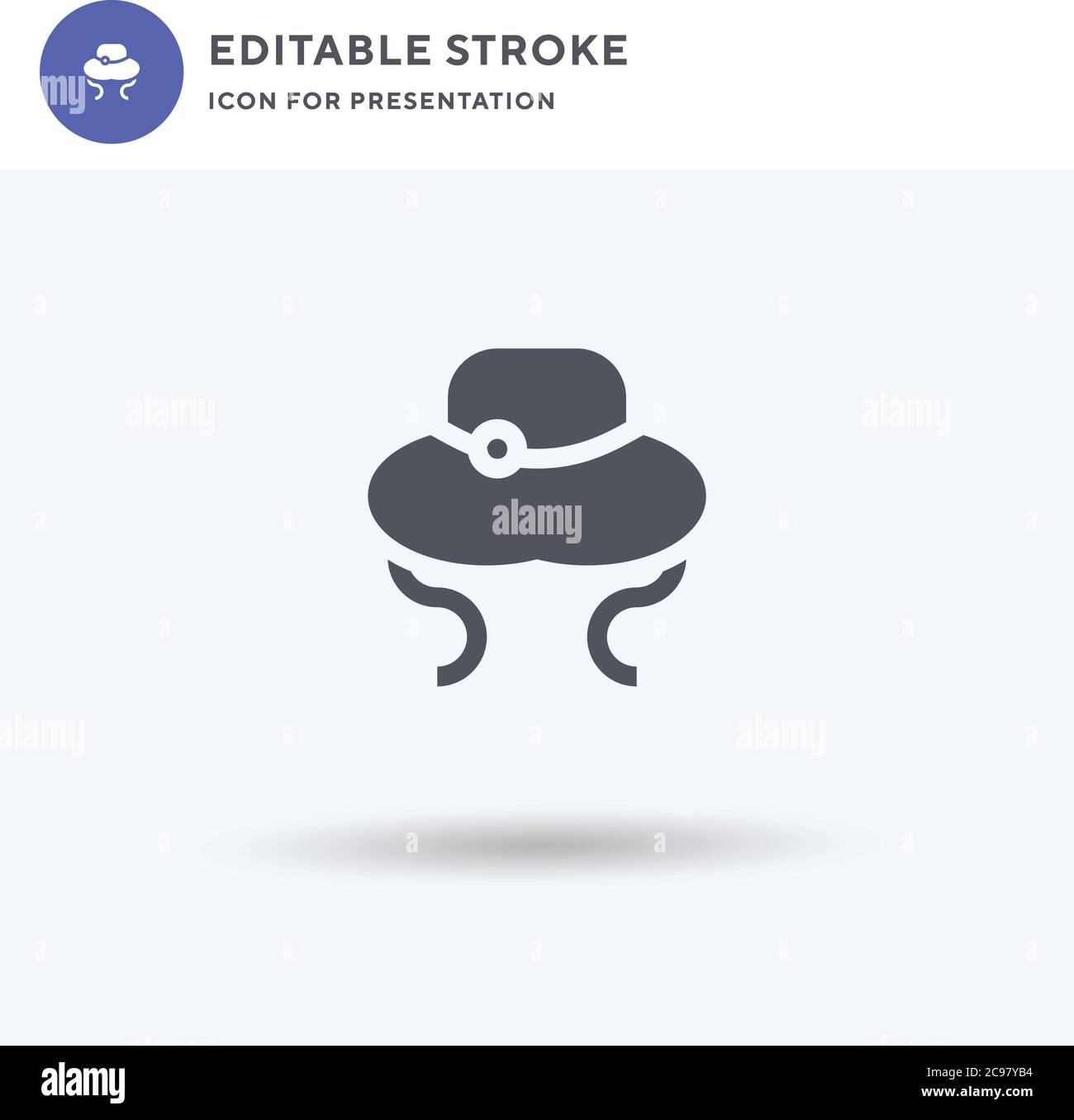 Pamela Hat icon vector, filled flat sign, solid pictogram isolated on ...