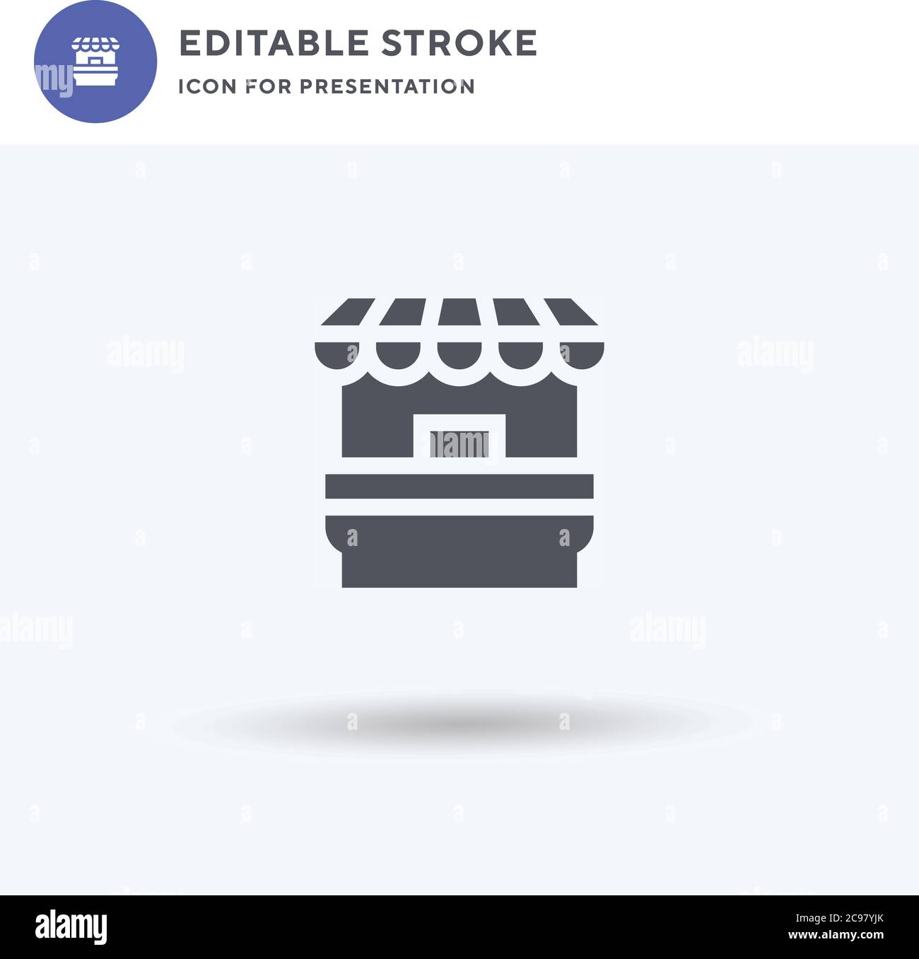 Stand icon vector, filled flat sign, solid pictogram isolated on white ...