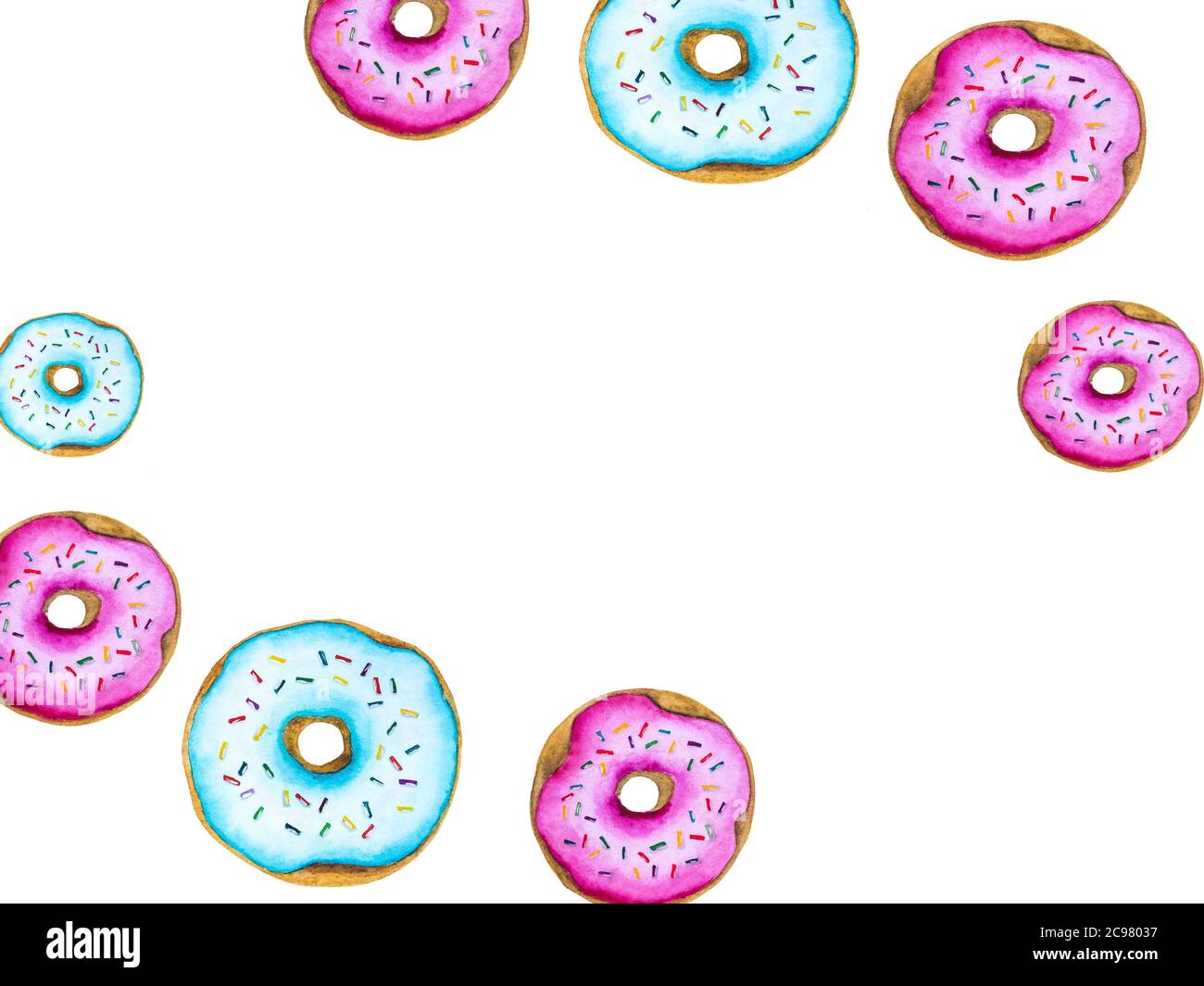 Picture with the image of drawn doughnuts Stock Photo - Alamy