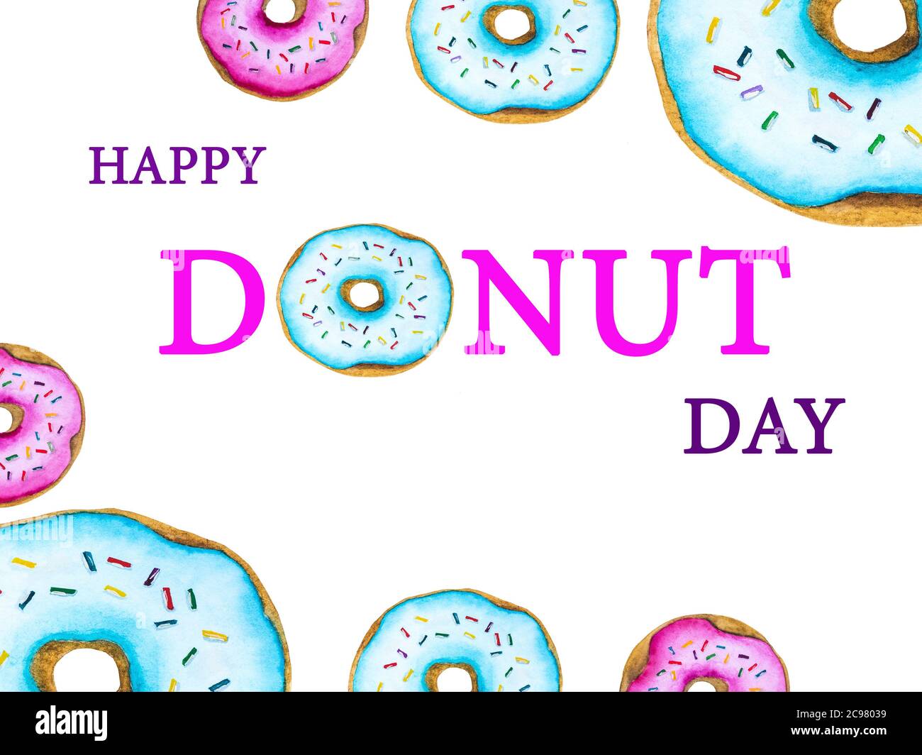 Picture with the image of drawn doughnuts Stock Photo - Alamy