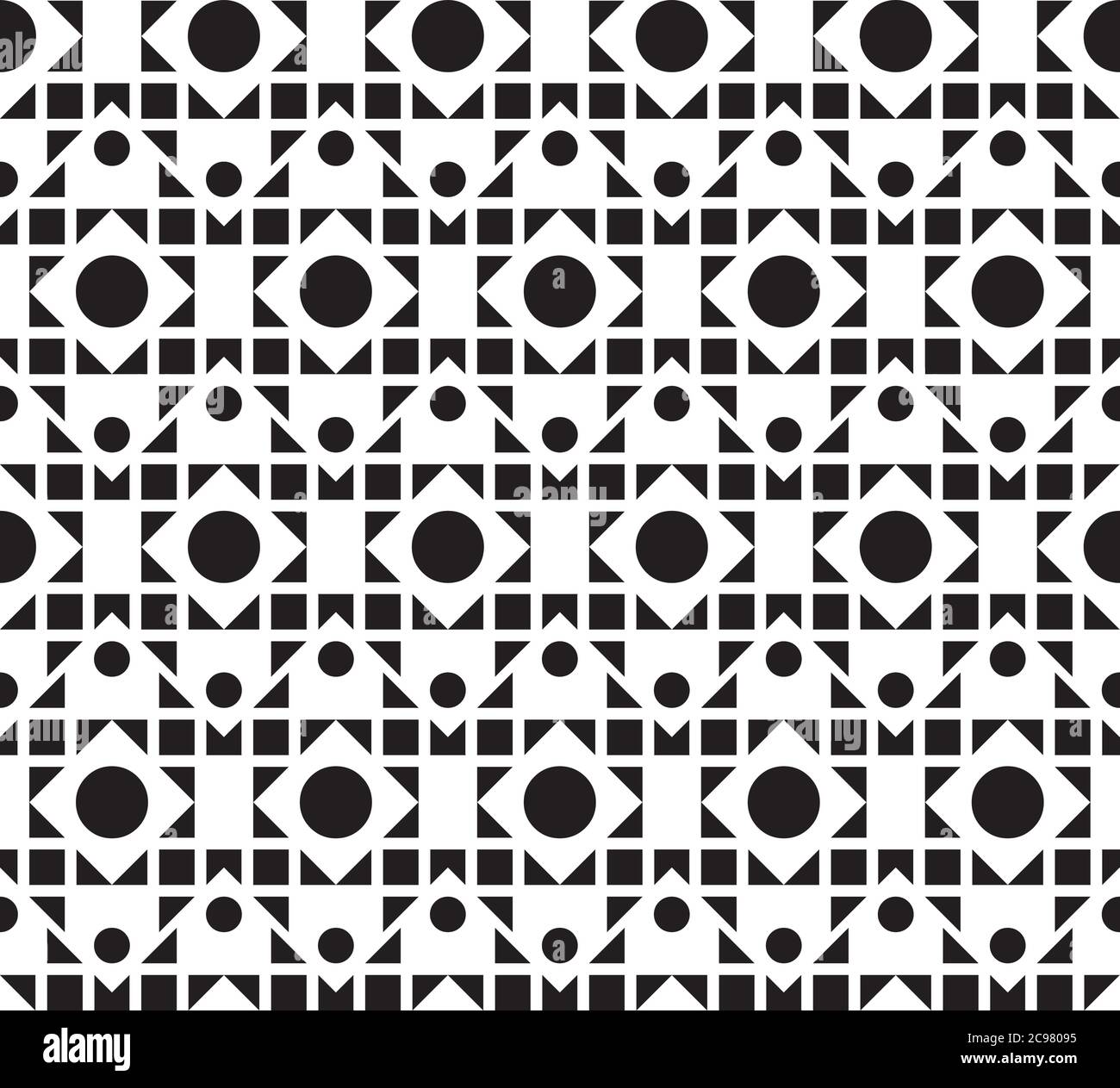 Black and white abstract repeating pattern of diamonds with a circular ...