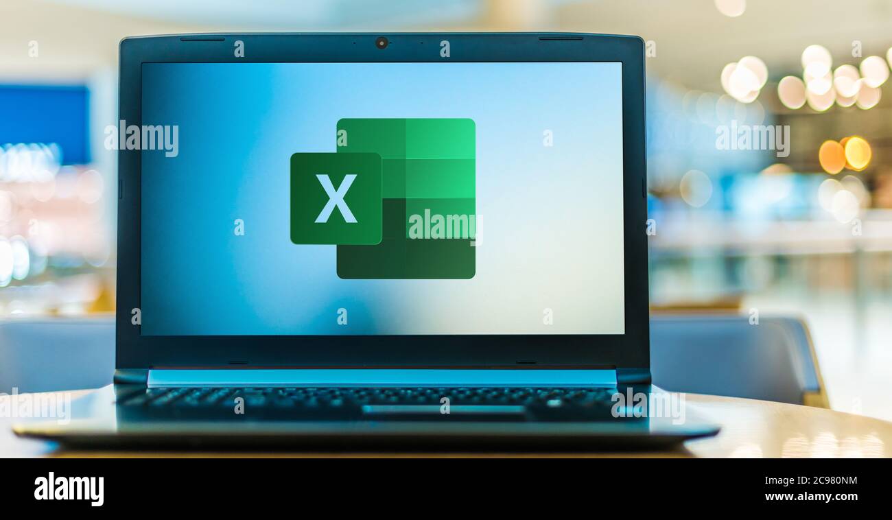 POZNAN, POL - JUN 16, 2020: Laptop computer displaying logo of ...