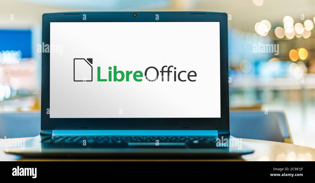 POZNAN, POL - JUN 16, 2020: Laptop computer displaying logo of ...