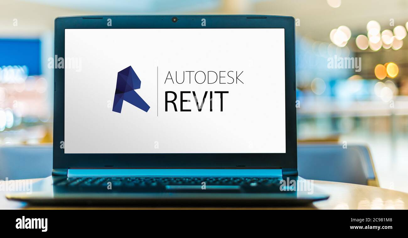 POZNAN, POL - JUN 16, 2020: Laptop computer displaying logo of Autodesk ...