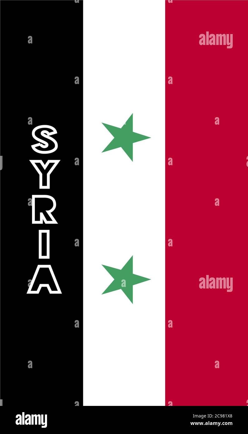 A vertical illustration of the flag of Syria Stock Photo - Alamy