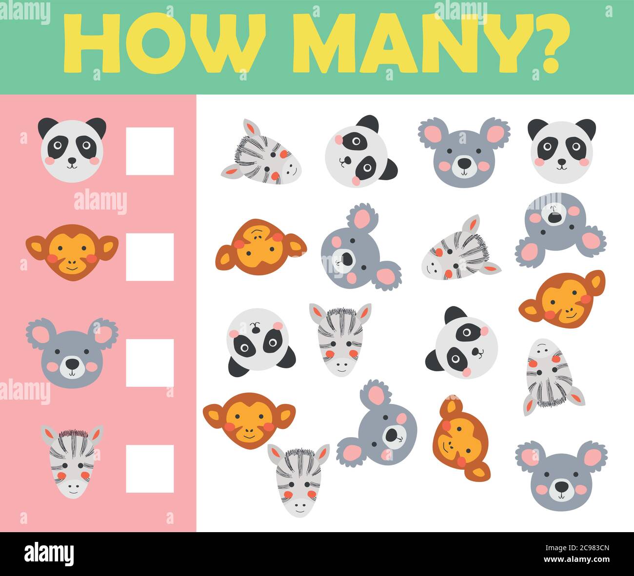 Cartoon Illustration of Education Counting Game for Preschool Children ...