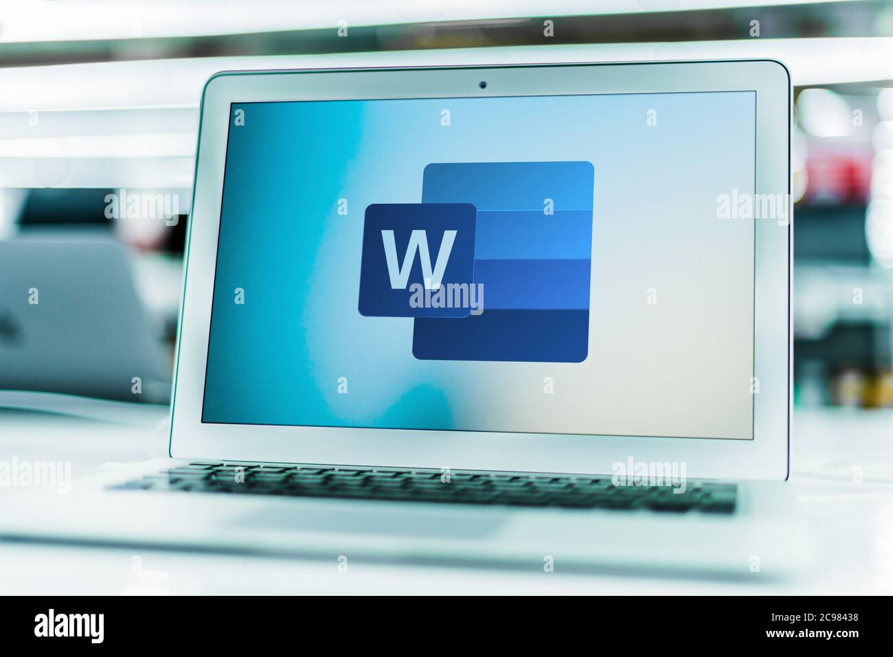 POZNAN, POL - JUN 16, 2020: Laptop computer displaying logo of ...