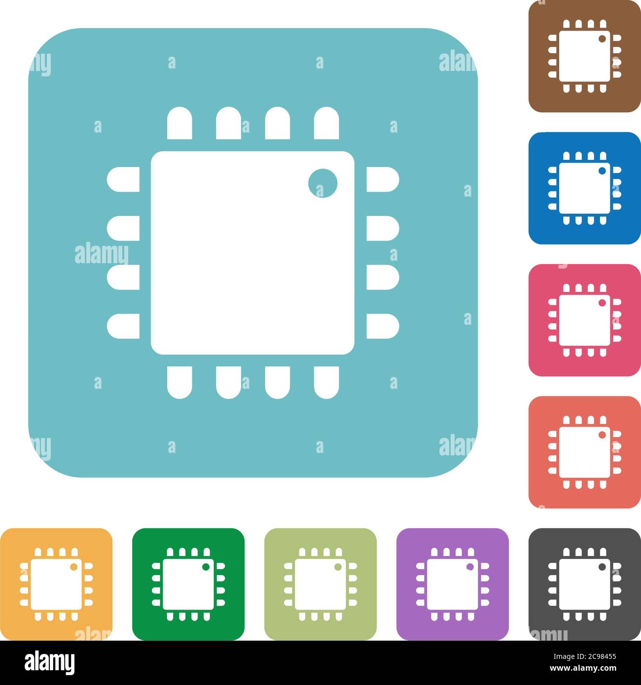 Integrated semiconductor microchip microprocessor on blue Stock Vector ...