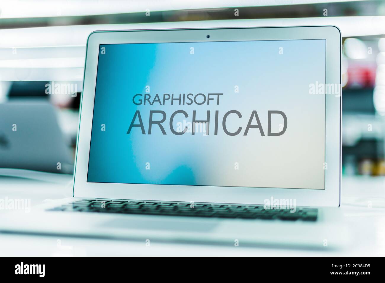 POZNAN, POL - JUN 16, 2020: Laptop computer displaying logo of ...