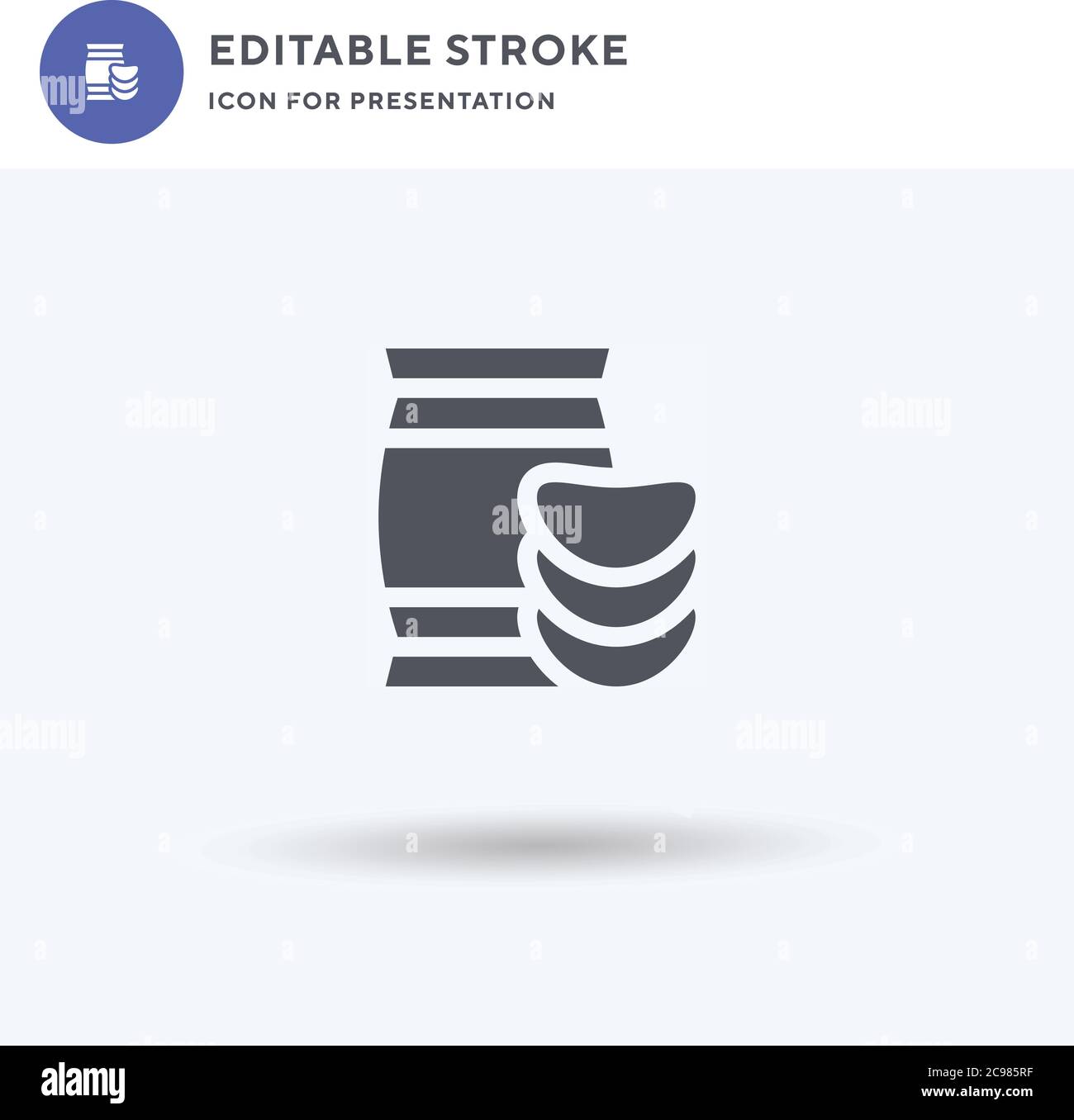 Chips icon vector, filled flat sign, solid pictogram isolated on white ...