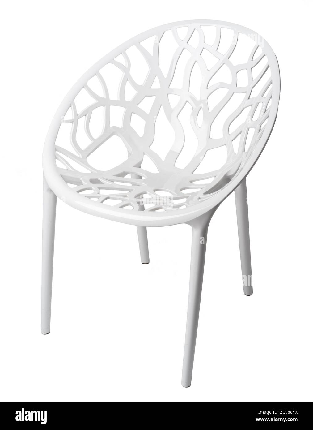 One garden chair isolated on white background Stock Photo - Alamy