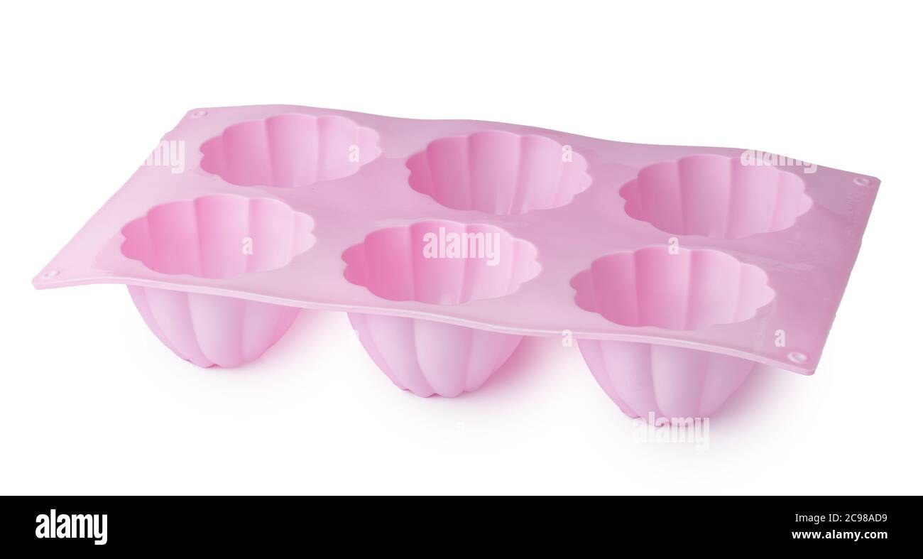 Silicone form for cupcake baking on white background Stock Photo - Alamy