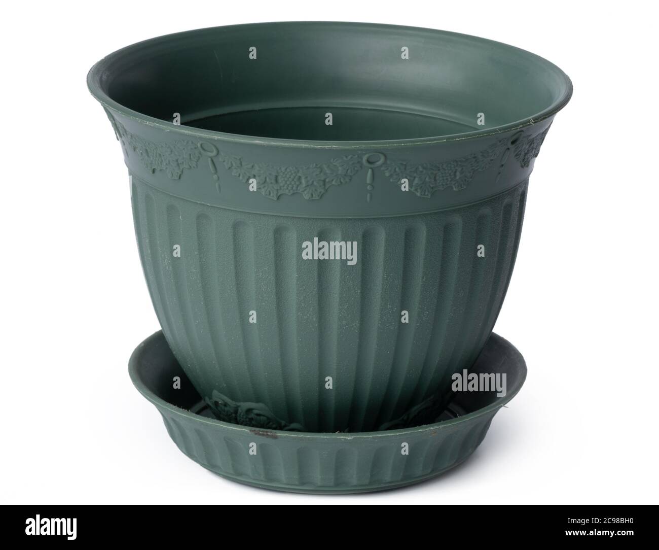 Empty plastic flowerpot isolated on white background Stock Photo - Alamy