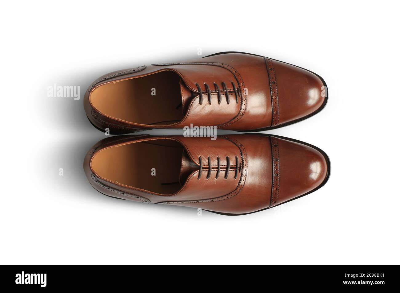 Brown leather men's shoes in classic style Stock Photo - Alamy
