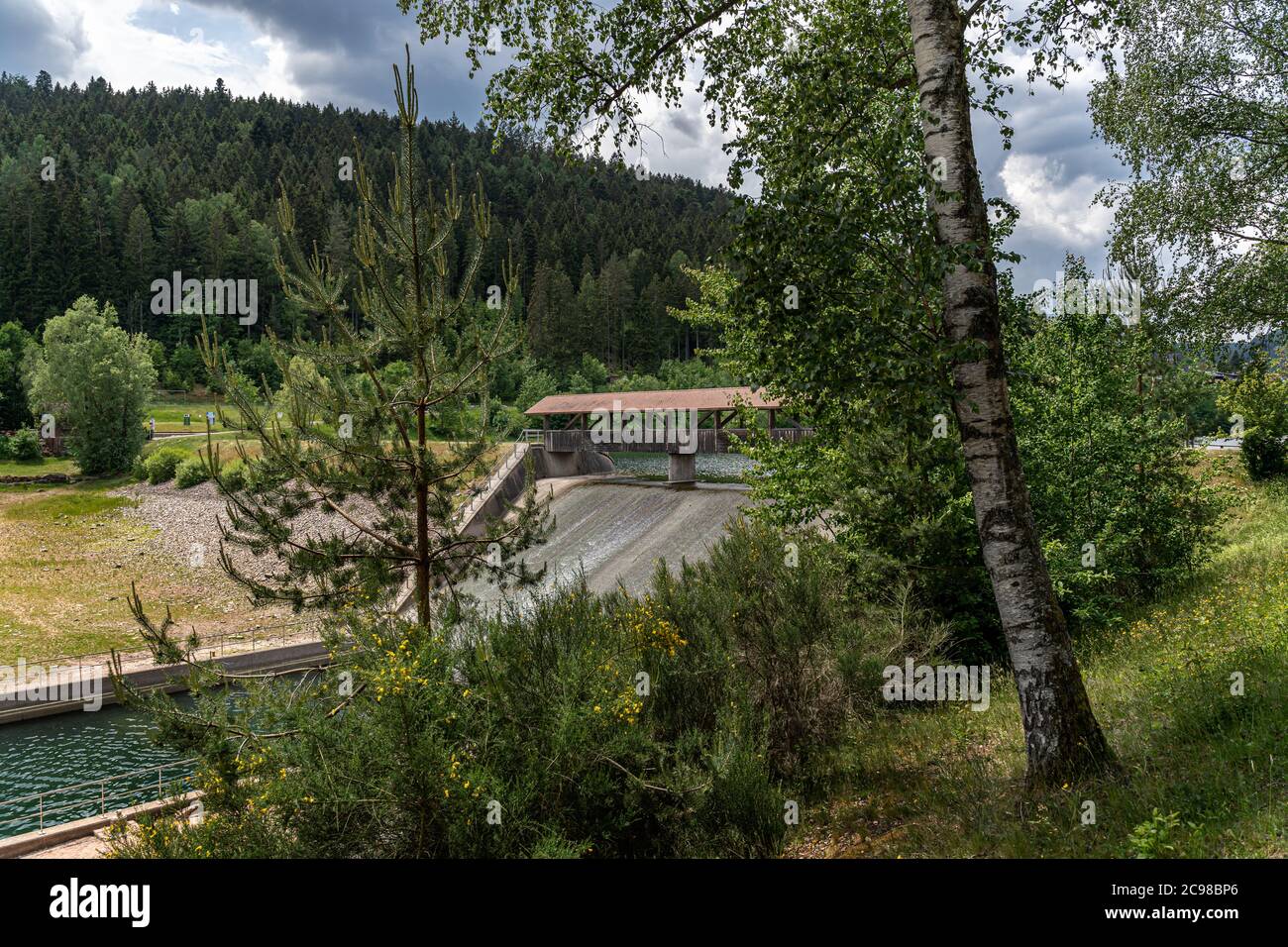 The bridge at the Nagold Dam (Nagoldtalsperre, also Erzgrube) in the ...