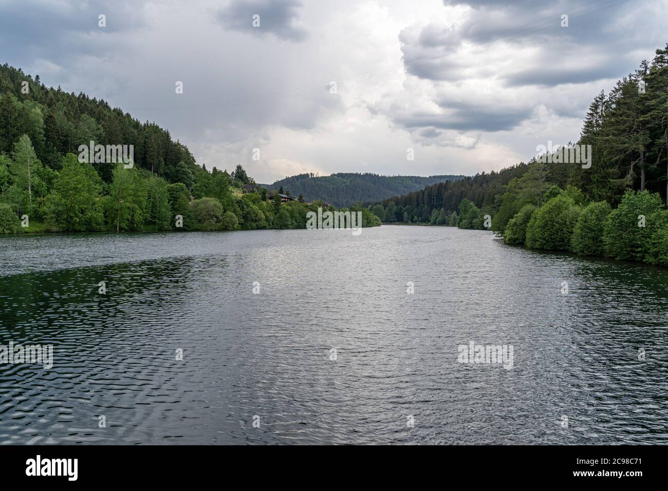 The lake at the Nagold Dam (Nagoldtalsperre, also Erzgrube) in the ...