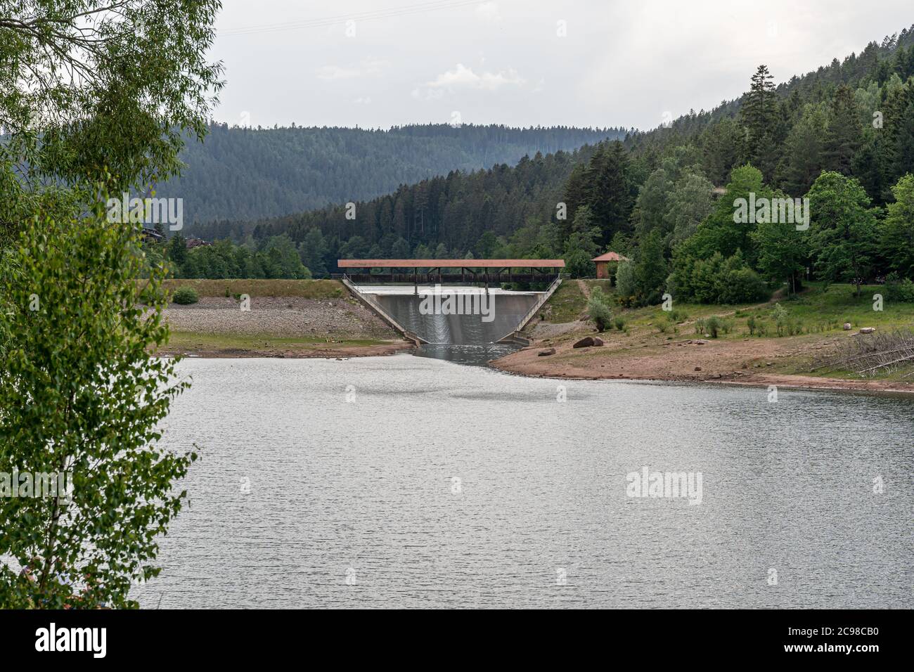 The bridge at the Nagold Dam (Nagoldtalsperre, also Erzgrube) in the ...