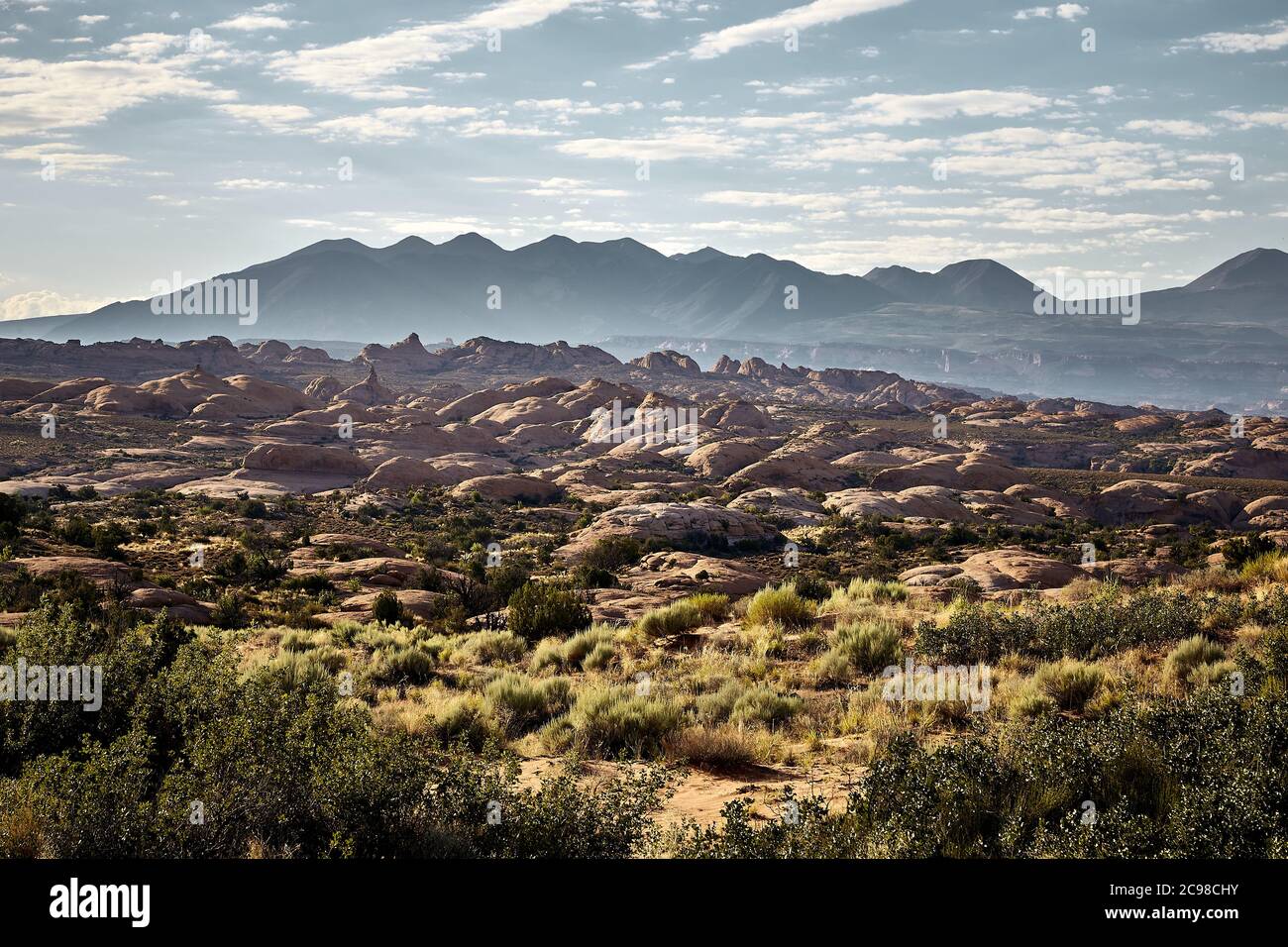 Beautiful scenery of a canyon landscape in Arches National Park, Utah ...