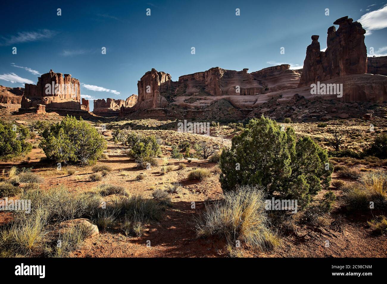 Beautiful scenery of a canyon landscape in Arches National Park, Utah ...