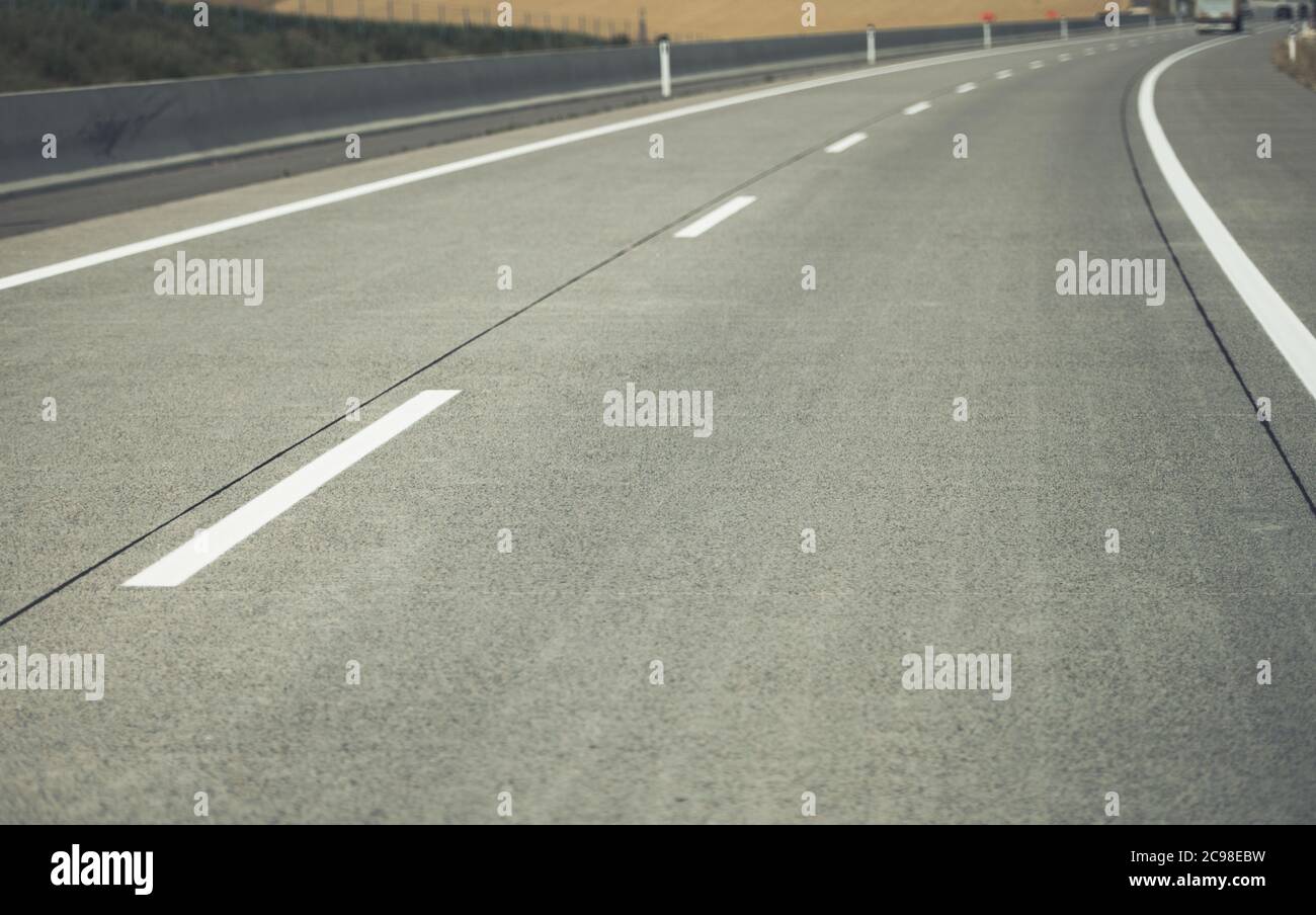 Transportation Industry Theme. Newly Constructed Modern Two Lanes ...