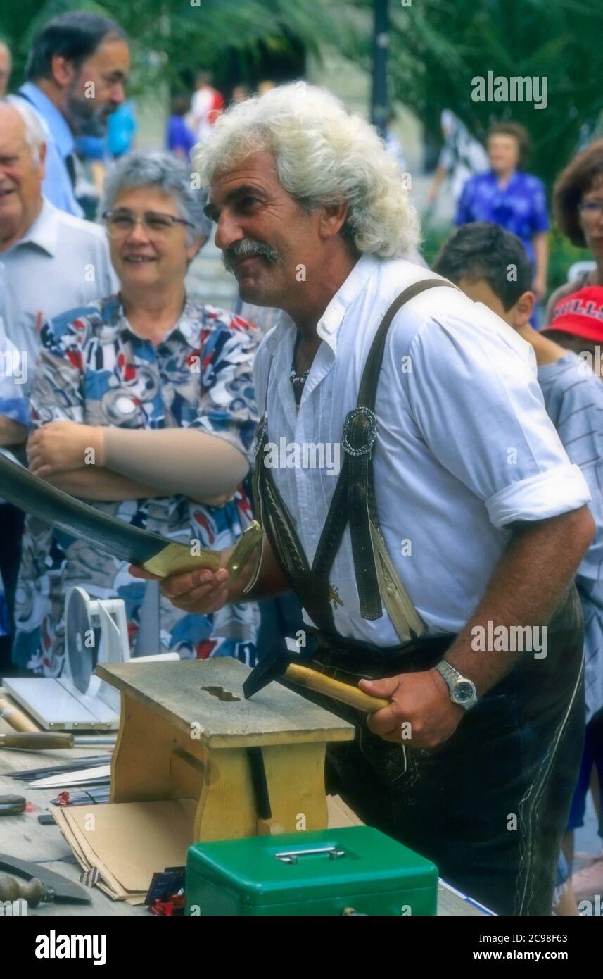 Street Merchant wearing Bavarian Costume, Munich, Germany Stock Photo ...
