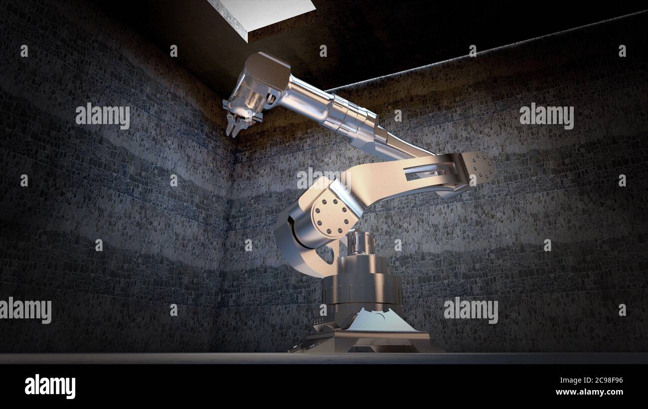 3D rendering of robot manipulator inside a building Stock Photo - Alamy