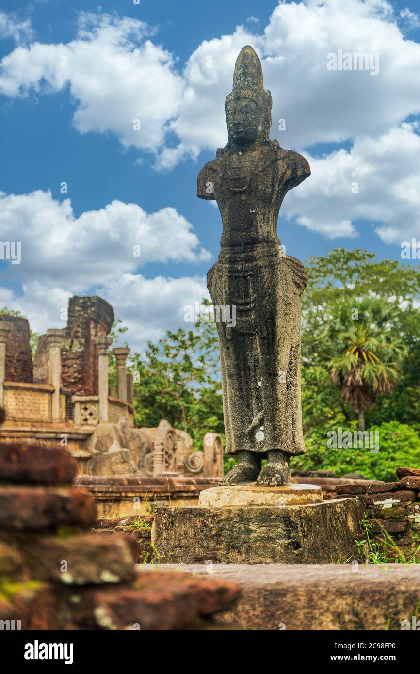Armless goddess statue in the royal ancient city of Polonnaruwa in Sri ...