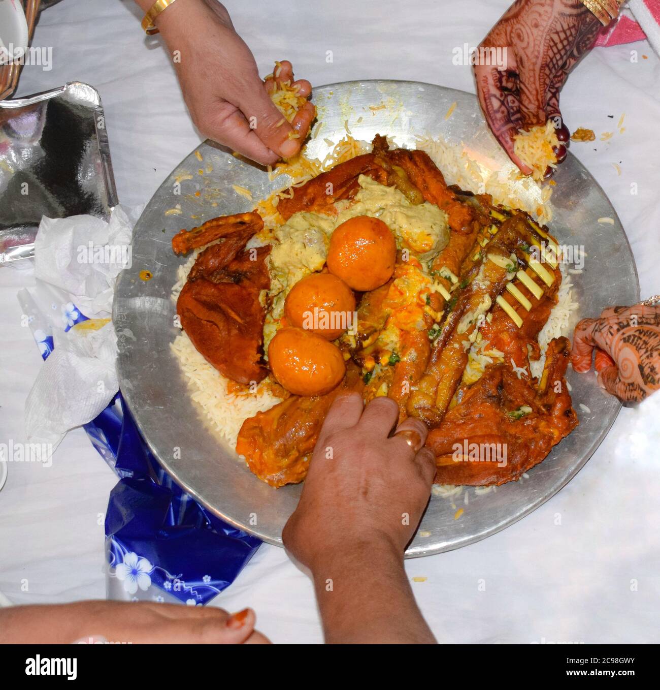 A traditional kashmiri marriage dishes famously known as wazwan. Wazwan ...
