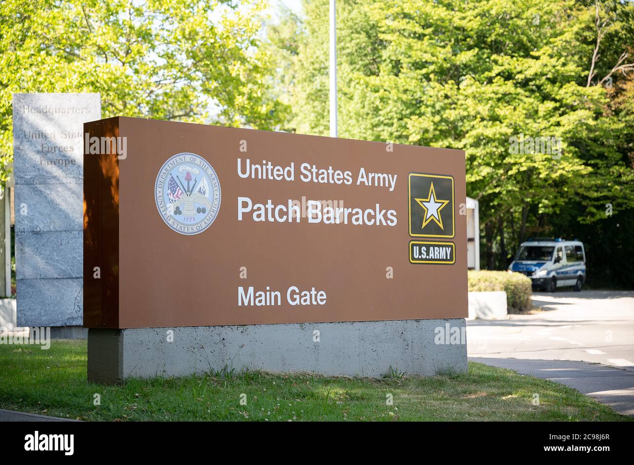 Stuttgart, Germany. 29th July, 2020. A sign points to the main entrance ...