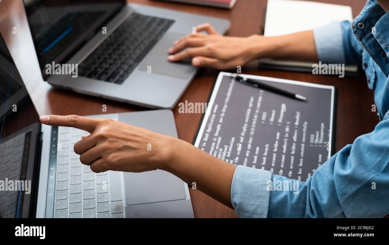 Programmer Or Software Developer Typing New Lines Of Code Coding