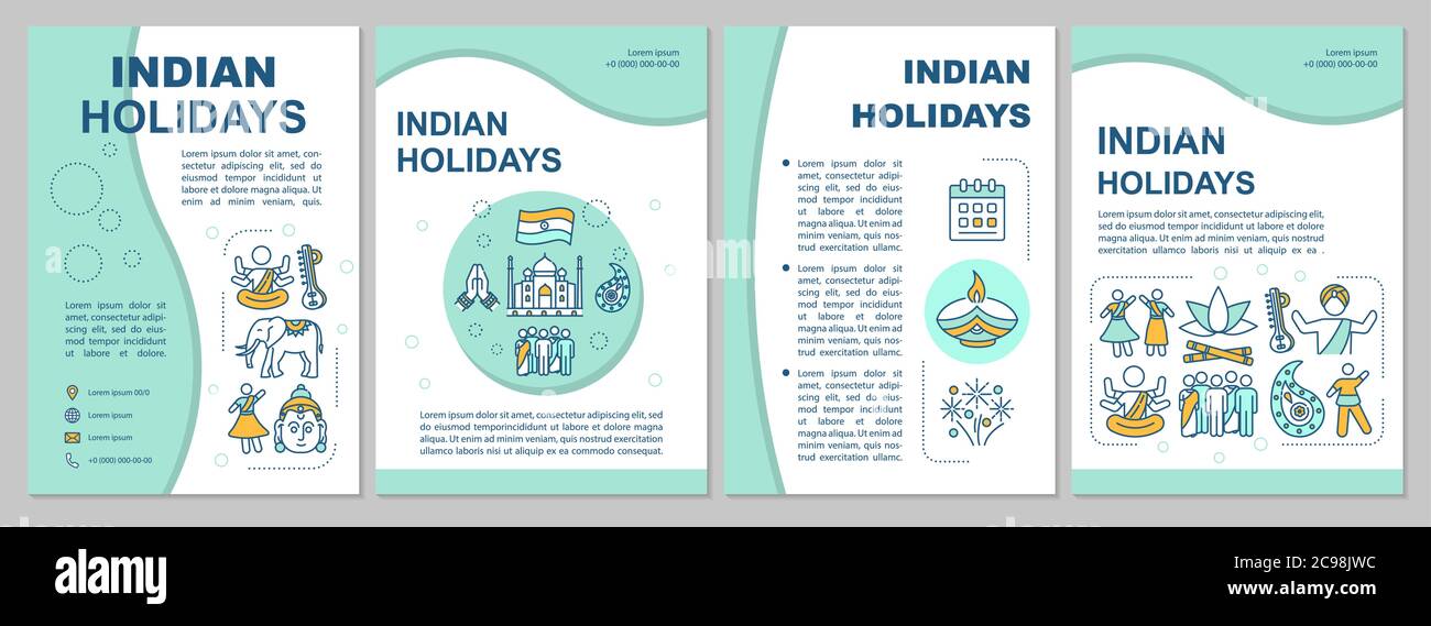 Holidays of India brochure template. Traditional indian festivals flyer ...