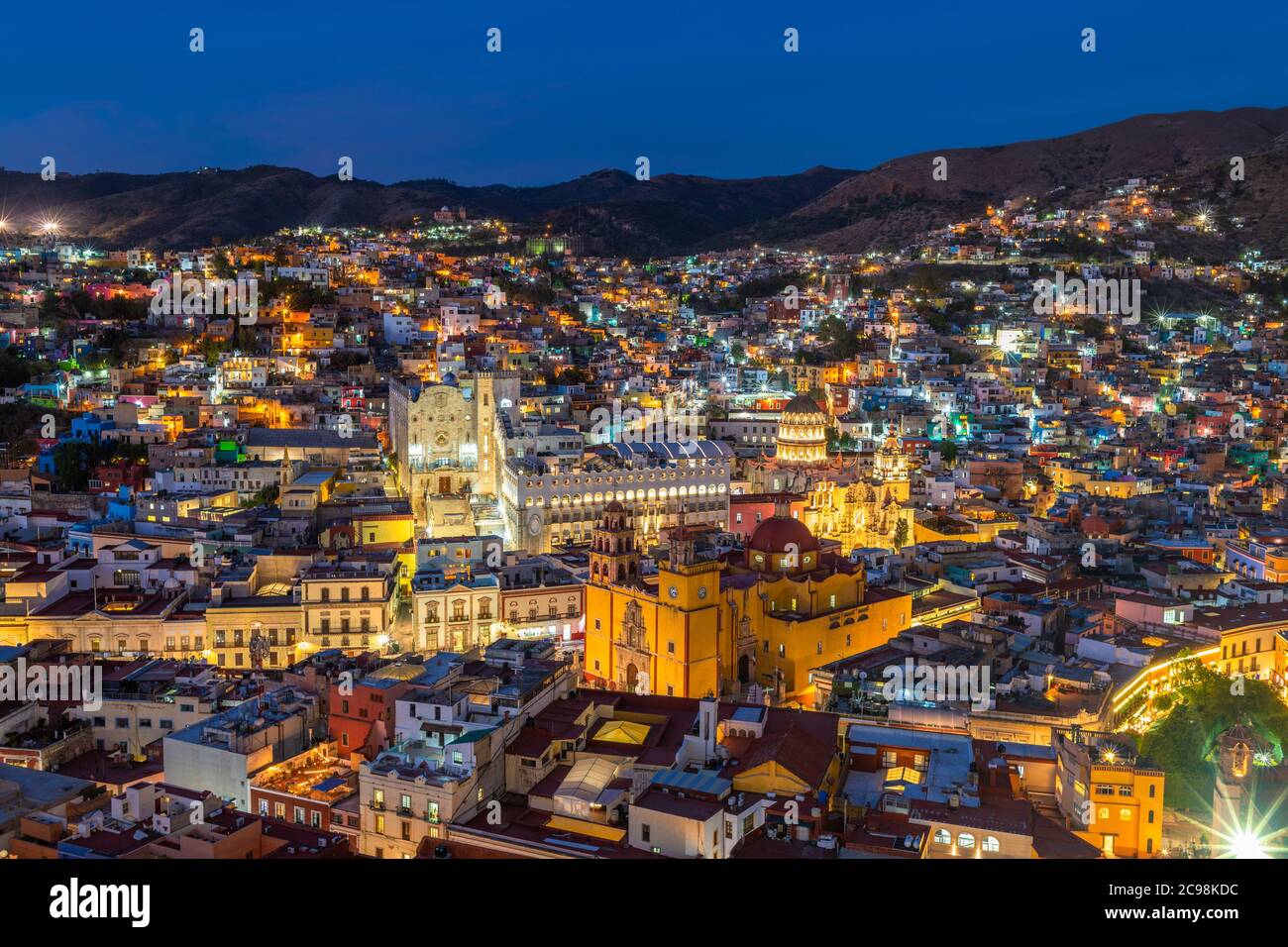 Panoramic view of Guanajuato, Mexico. UNESCO World Heritage Site Stock ...