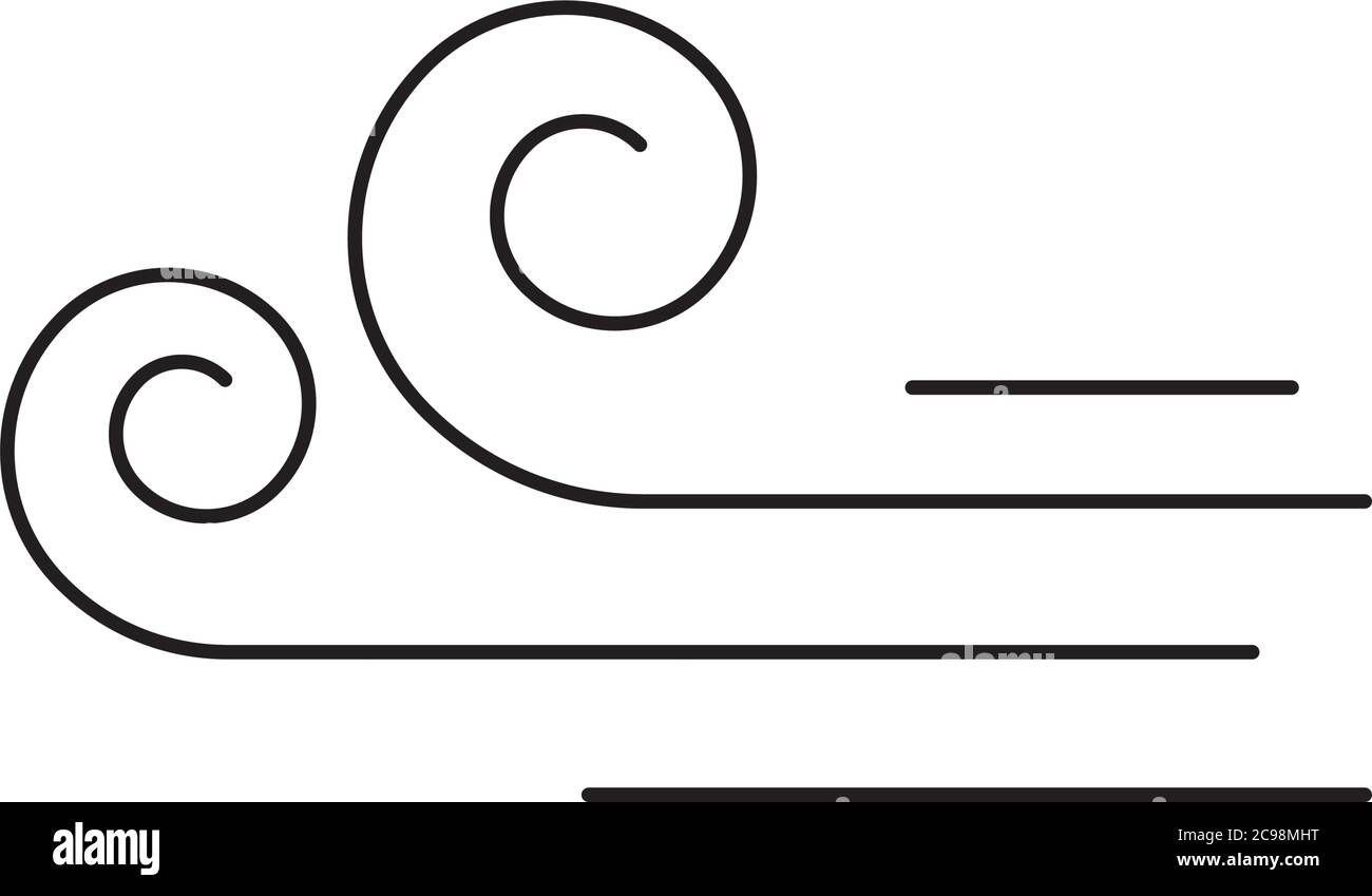 weather concept, wind icon over white background, line style, vector ...