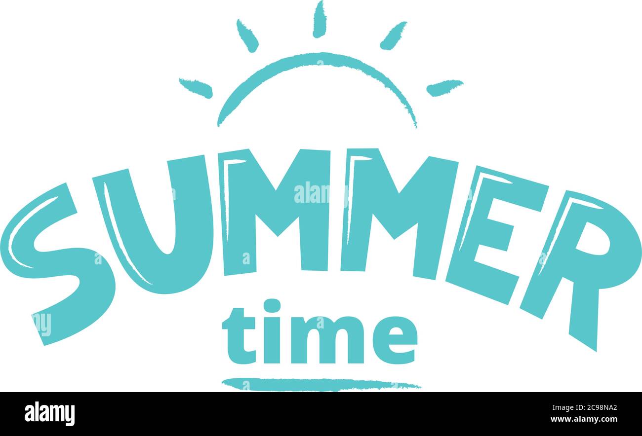 Summer lettering. Vector illustration in flat style Stock Vector Image ...