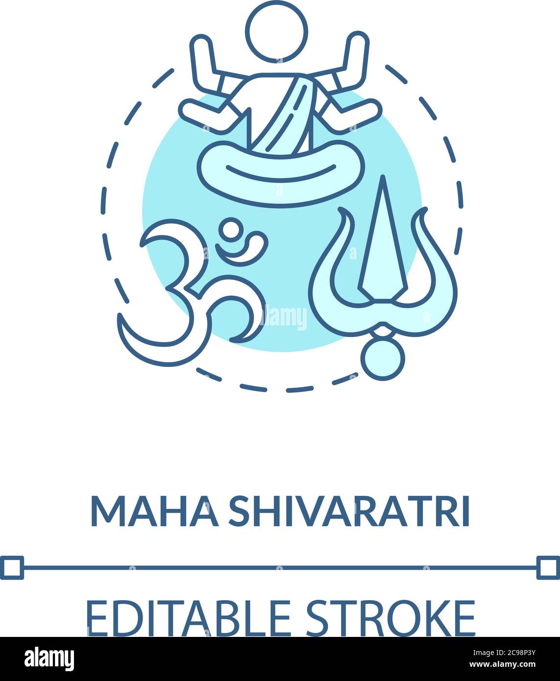 Maha shivaratri concept icon. Traditional hindu festival idea thin line ...