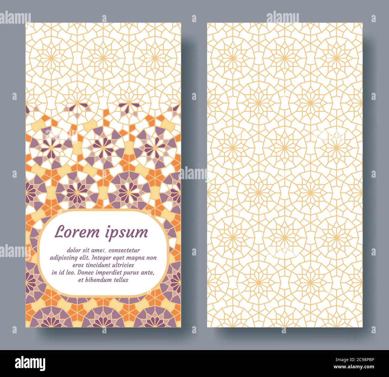 Arabic double card for invitation, celebration, save the date, wedding ...