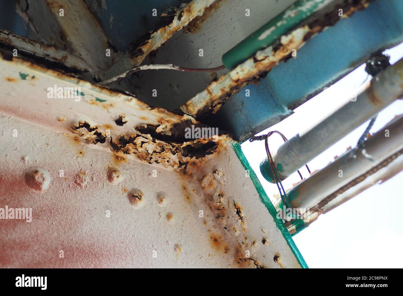 Rust Steel Structures in ferry - beam Stock Photo - Alamy