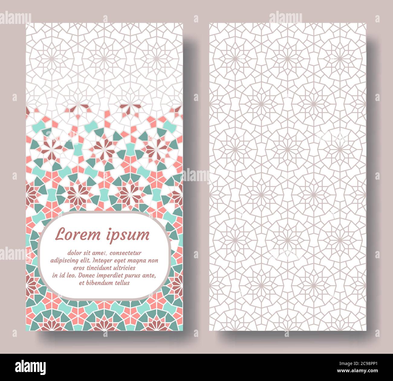 Arabic double card for invitation, celebration, save the date, wedding ...