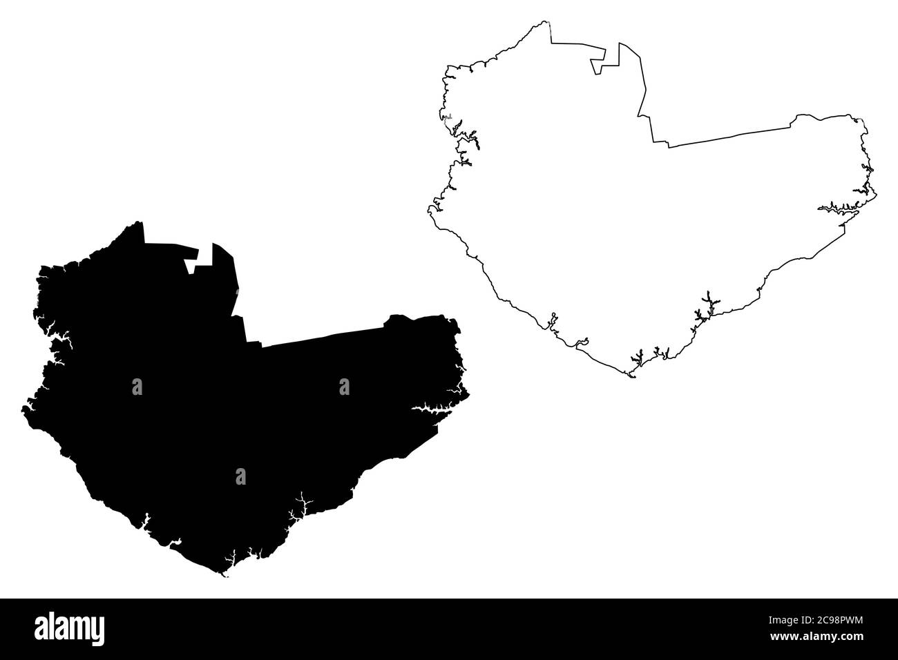 Manaus City (Federative Republic of Brazil, Amazonas State) map vector ...