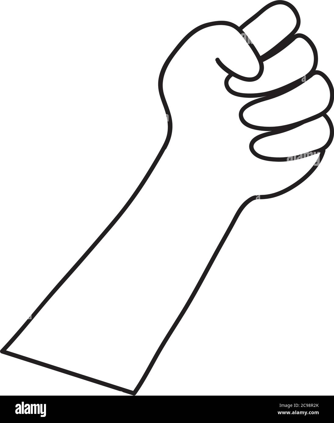 protesting concept, hand with protesting gesture over white background ...