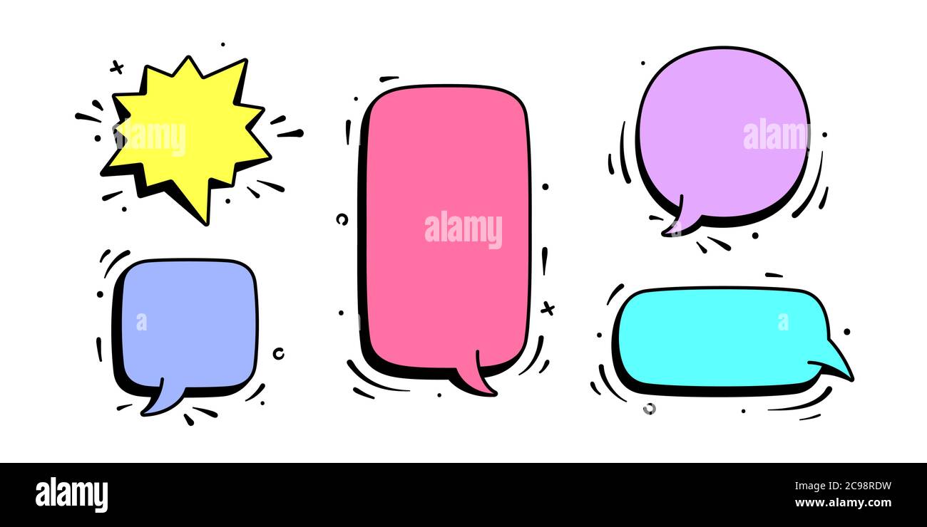 Speech bubble. Set of chat message Stock Vector Image & Art - Alamy